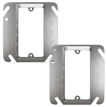 OHLECTRIC 4-Inch Square Single Gang Device Rings 4S Plaster Ring – Made ...