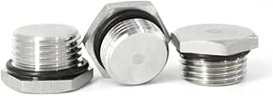 Amazon.com: NPT BSPT Metric Male Thread 304 Stainless Steel Hex End Cap ...