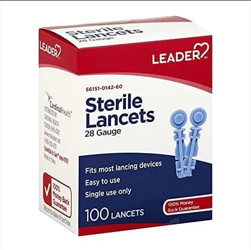 Amazon.com: Leader Sterile Lancets, Ultra Thin 28 Gauge, Single Use ...