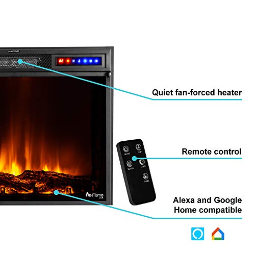 e-Flame USA Breckenridge 25"x20" LED Electric Fireplace Stove Insert ...