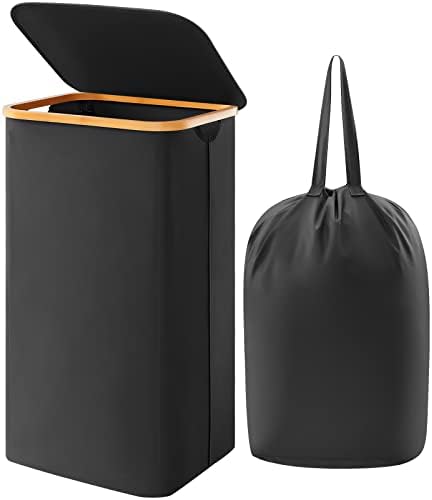 Amazon.com: Giantex Bamboo Laundry Hamper with Lid, 72L Large & Tall ...