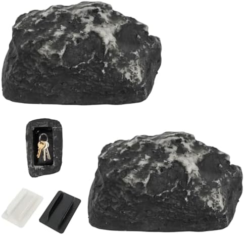 2Pcs Decorative Fake Rock Key Hider, Waterproof Hide-a-Key Stone ...
