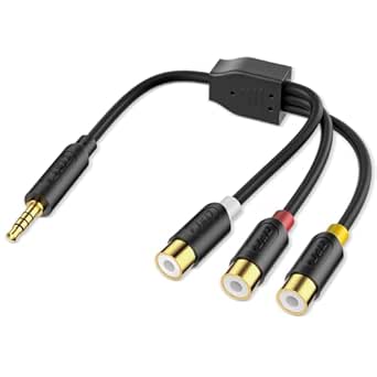 Amazon.com: J&D AV Component Adapter, 3 RCA to 3.5 mm AV Input Adapter ...