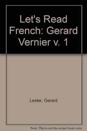 Amazon.co.jp: Gerard Vernier (v. 1) (Let's Read French) : Lester ...