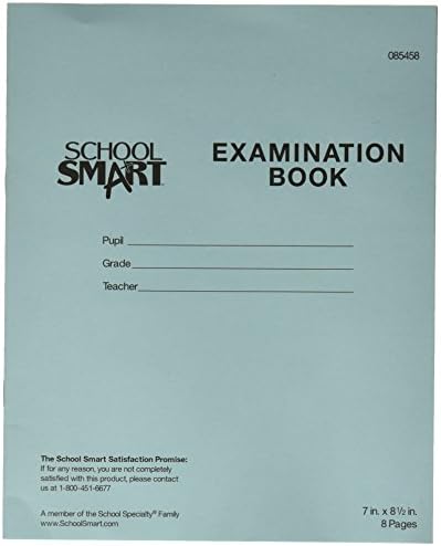 Amazon.com: School Smart Examination Blue Book with 8 Pages, 7 x 8-1/2 ...