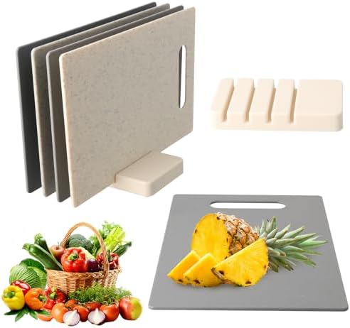 Chopping Boards Set with Stand, BPA Free, Small Cutting Boards for Meat ...