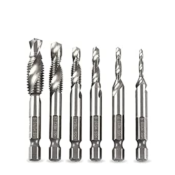Combination Drill Tap Bit Set 6pcs Drill Tap Bits Metric HSS 4341 3 in ...