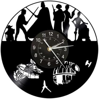 Amazon.com: Vinyl Wall Clock,Death Star Clock, Starwar Gift for Men ...
