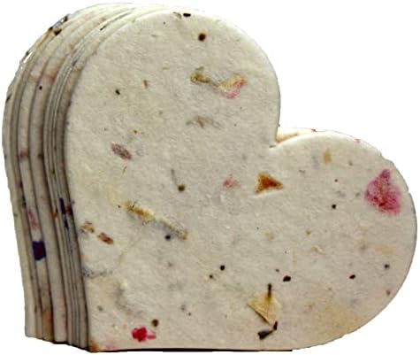 Amazon.com : of The Earth Heart Shape Seed and Petals Handmade Paper ...