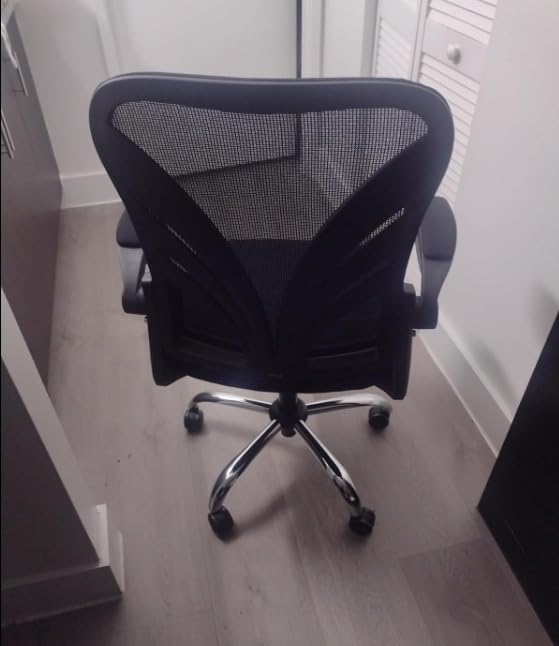 HOLLUDLE Ergonomic Office Chair with Foldable Backrest, Computer Desk ...