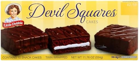Amazon.com: Little Debbie Devil Squares 11 Ounce [1 Box of 10 Snack ...
