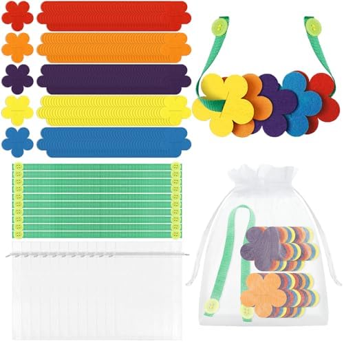 Amazon.com: Tegeme 12 Sets Felt Buttoning Game Felt Craft Flower ...