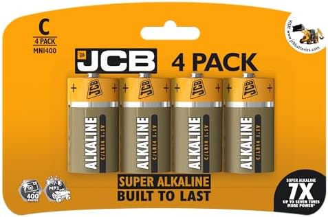 JCB Super Alkaline Batteries C Size 1.5V LR14 MN1400 Pack of 4: Amazon ...