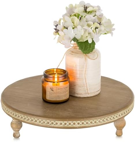 Amazon.com: Hanobe Wood Risers for Decor: Rustic Round Wooden Pedestal ...