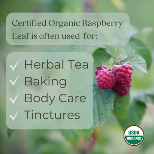 Starwest Botanicals Organic Raspberry Leaf Tea [1 Pound Bag] Loose Cut ...