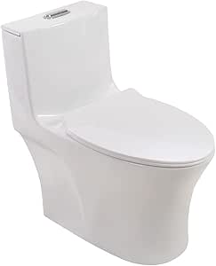 Escusado de una Pieza para Baño, WC Inodoro Color Blanco en Cerámica ...