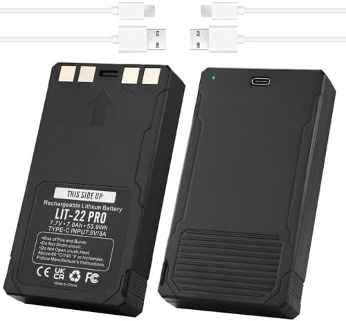 Amazon.com: 2 Pack LIT-22 Battery 7000mAh Rechargeable Lithium Battery ...