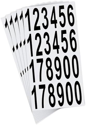 5 Sheets Mailbox Numbers Stickers Set - Durable Black Vinyl, Self ...