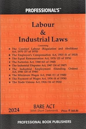 Buy LABOUR LAW BARE ACT 2024 EDITION LATEST Book Online at Low Prices ...