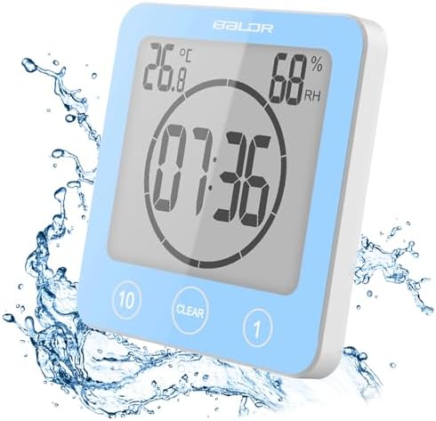 Amazon.com: Digital Bathroom Shower Wall Clock Timer, LCD Digital Wall ...