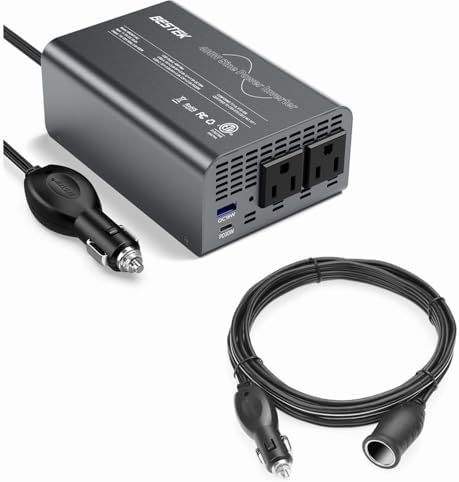 Amazon.com: BESTEK 400W Pure Sine Wave Power Inverter and 12.1ft / 3.7m ...