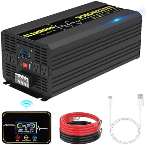 Amazon.com: ROARBATT Pure Sine Wave Power Inverters 4000W 12V DC to AC ...