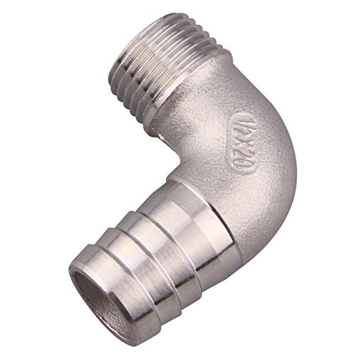 Snapklik.com : 3/4 Hose Barb X 1/2 Male NPT Stainless Steel 90 Degree ...