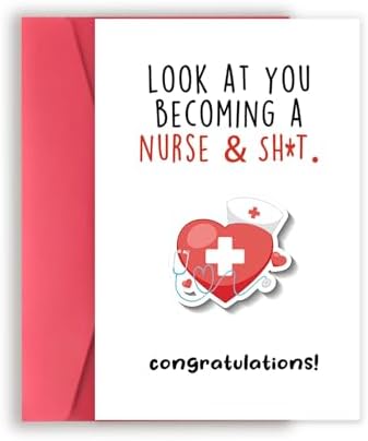 Amazon.com : Asmallgf Nurse Graduation Card, Funny RN Nurse Graduation ...