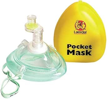 Laerdal Pocket Face Mask Complete with O2 Inlet Hard Case A513 : Amazon ...