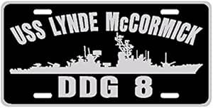 Amazon.com: USS LYNDE McCORMICK DDG 8 License Plate Aluminum USN B ...