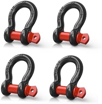 Amazon.com: Nilight 4 Pack Small Shackles 1/2" D-Ring Shackle 2 Ton ...