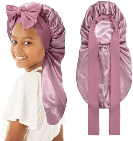 Amazon.com : PLMMOUT 3 PCS Kids Satin Bonnets,Hair Bonnets for Sleeping ...