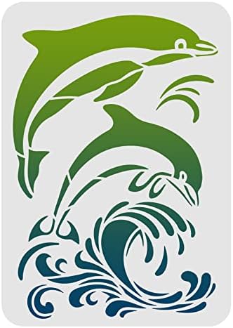 Amazon.com : Dolphins Stencil - Reusable Stencil, Ocean Stencil, Sea ...