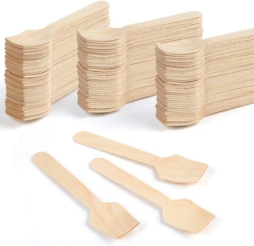 Coreint Wooden Spoon,100 Pack Disposable Spoons, Biodegradable and ...