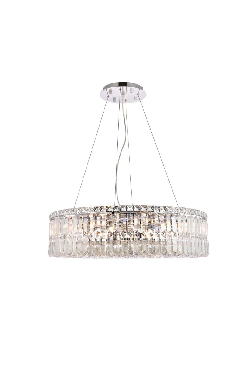 Elegant Lighting 2030D28C/RC Maxim Collection 12-Light Hanging Fixture ...