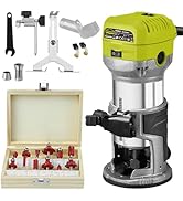 DEWINNER Electric Palm Router Tool, 1/4" Compact Wood Trimmer with ...