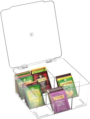 QWORK® 2 Pack Acrylic Tea Storage Box, Acrylic Storage Container for ...