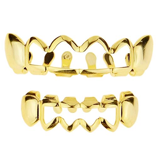 14k Gold Plated Grillz Set 4 Four Full Open Face in Pakistan | WellShop.pk