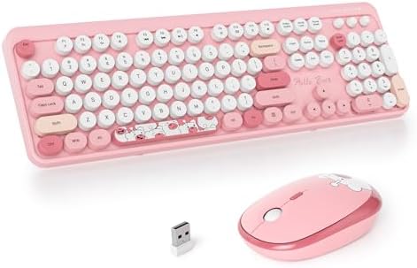 Amazon.com: GTSP Colorful Pink Wireless Keyboard and Mouse Combo ...