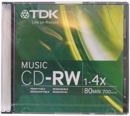 Amazon.com: TDK Music 1X-4X 80-Min Digital-Audio CD-RW 10-Pak in Ultra ...
