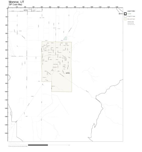 ZIP Code Wall Map of Monroe, UT ZIP Code Map Not Laminated: Amazon.com ...