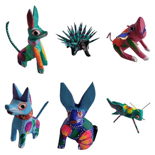 Amazon.com: Alebrijes Mexican Folk Wood Carving Sculptures, Oaxacan ...