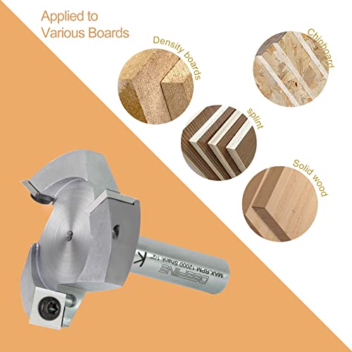 Snapklik.com : CNC Spoilboard Surfacing Router Bits,3 Wings 1/2 Shank 2 ...