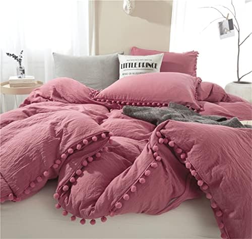 Amazon.com: IHOUSTRIY Duvet Cover Queen Size,100% Washed Microfiber ...