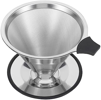 Amazon.com: Vencino Pour Over Coffee Dripper, Reusable Stainless Steel ...