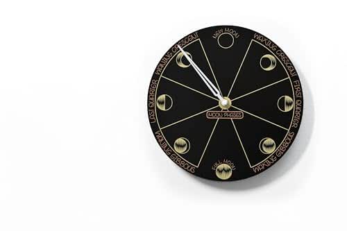 Amazon.com: Moon Phase Wall Clock - Lunar Cycle - Round - Moon Phase ...