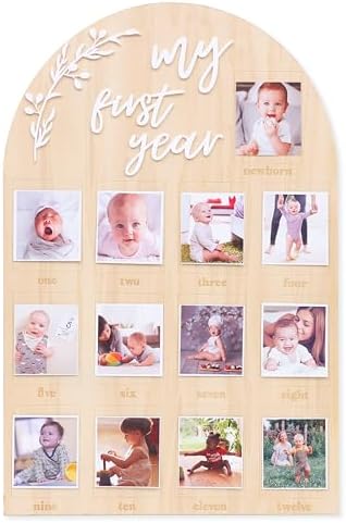 Amazon.com: WAWUO 1st First Year Photo Board, 12 Month Picture ...