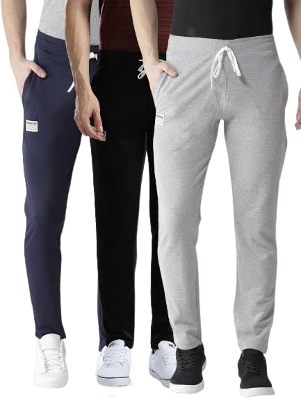 Hubberholme Men's Cotton Blend Solid Regular Fit Trackpants Combo ...