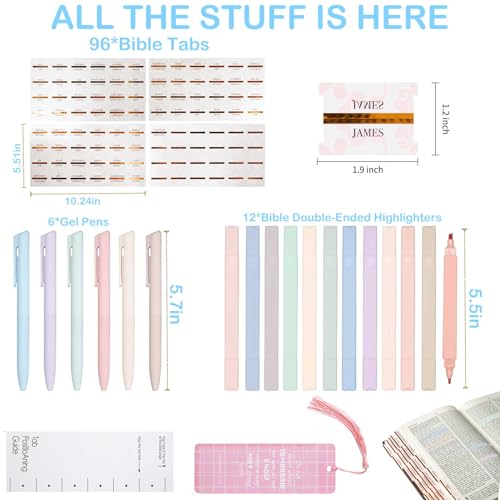 12 No Bleed Bible Highlighters and 6 Smooth Bible Pens with 96 ...