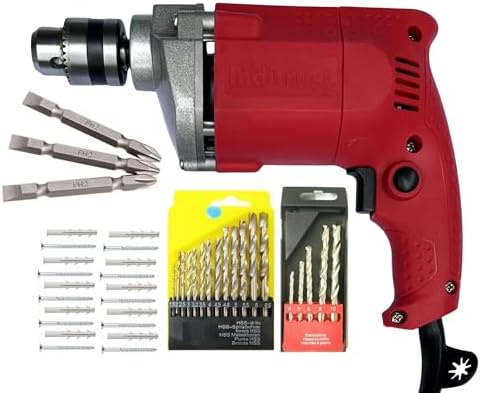 Inditrust New 10MM Drill Machine with 10+10 Screw Gitti 13pc hss 5pc ...